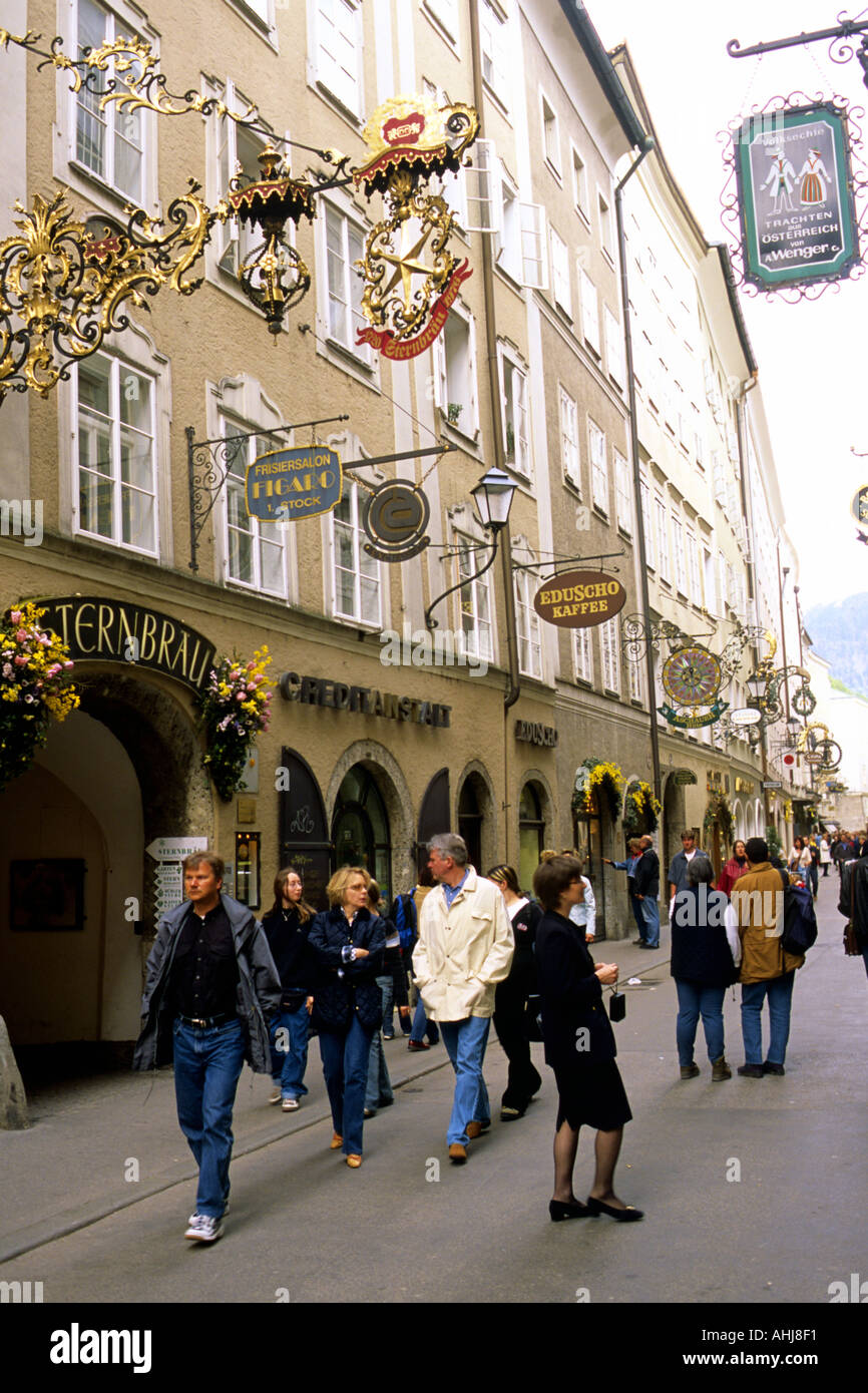 Austria Salzburg Getreidegasse Stock Photo - Alamy