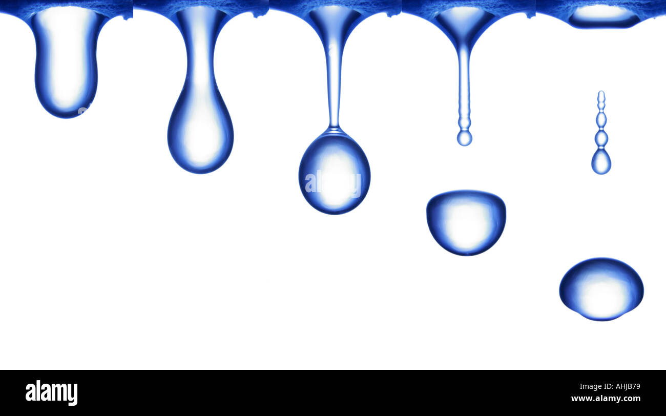 serie or sequence of a water drop falling out of a sponge Stock Photo ...