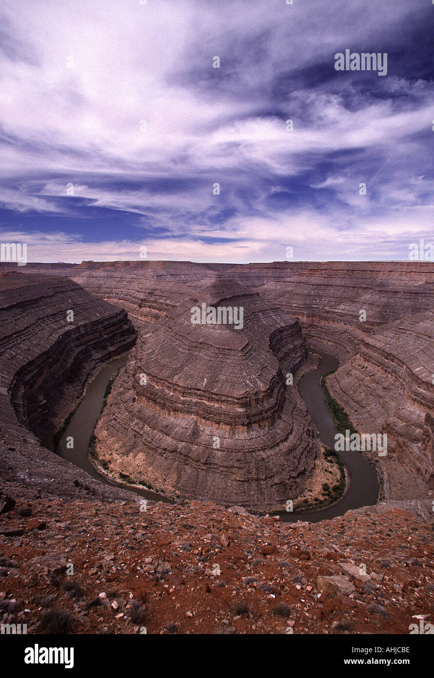GOOSENECK AT SAN JUAN RIVER CANYON USA Stock Photo - Alamy