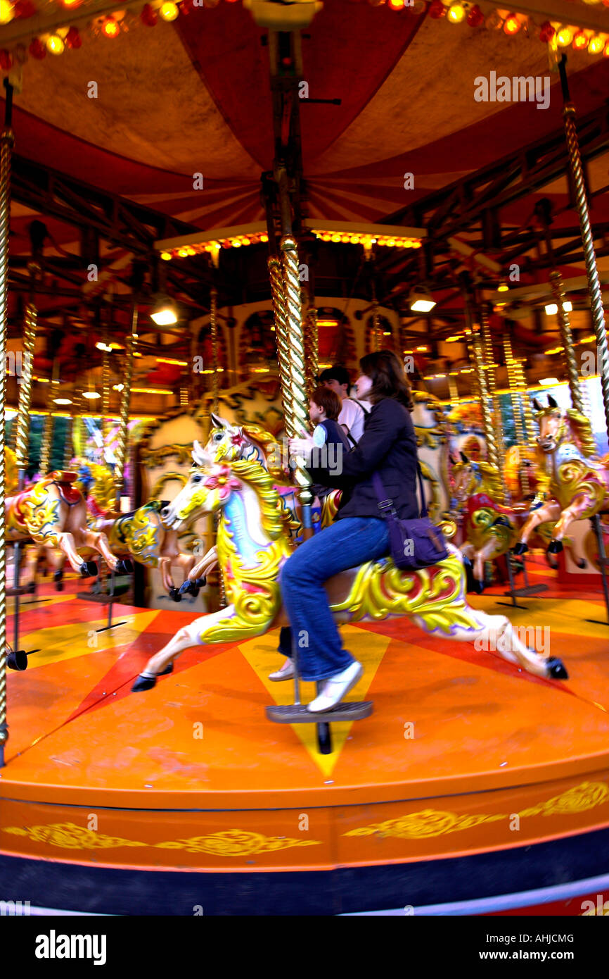Traditional Funfair Carousel on the Glebe Bowness on Windermere Cumbria ...