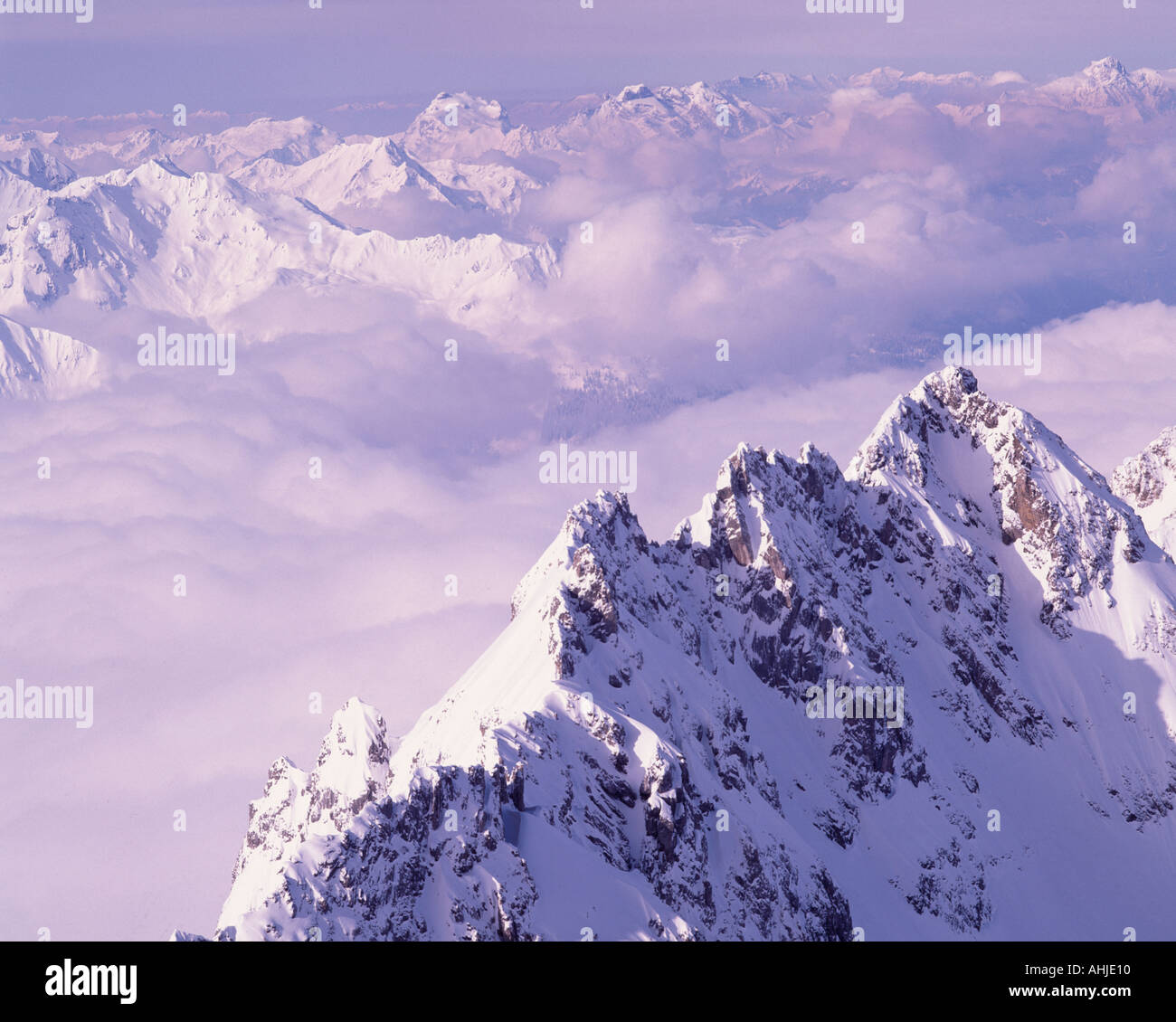 Austria The Arlberg St Anton The Austrian Alps from the summit of the ...