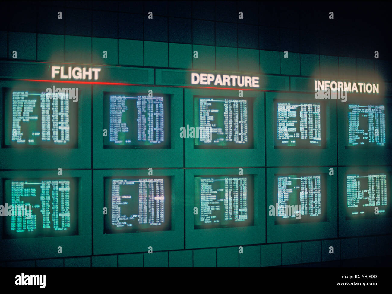 airport departure and arrival monitor screens Stock Photo - Alamy