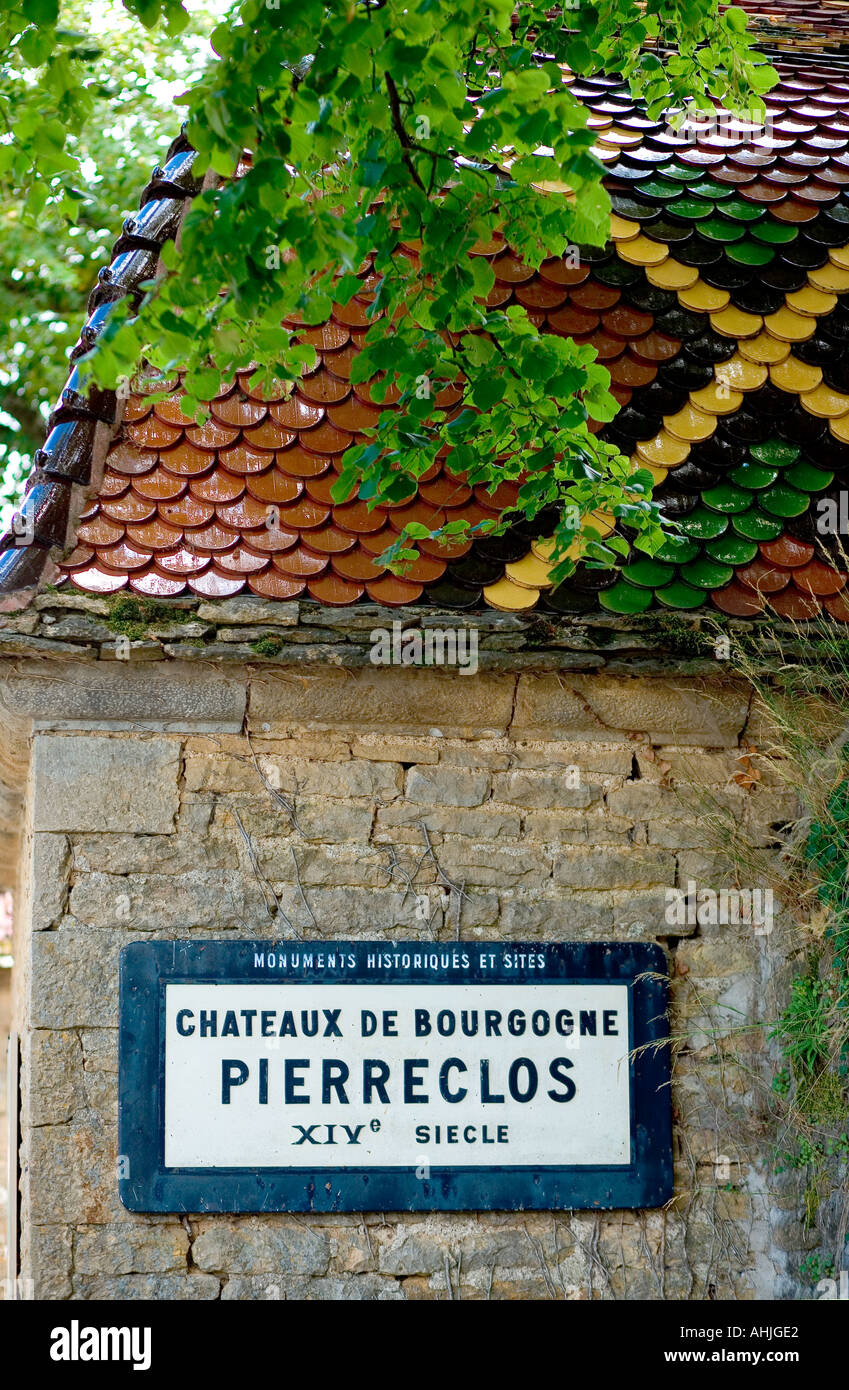PIERRECLOS CASTLE 14th Century HISTORICAL MONUMENT SIGN MACONNAIS WINE ...