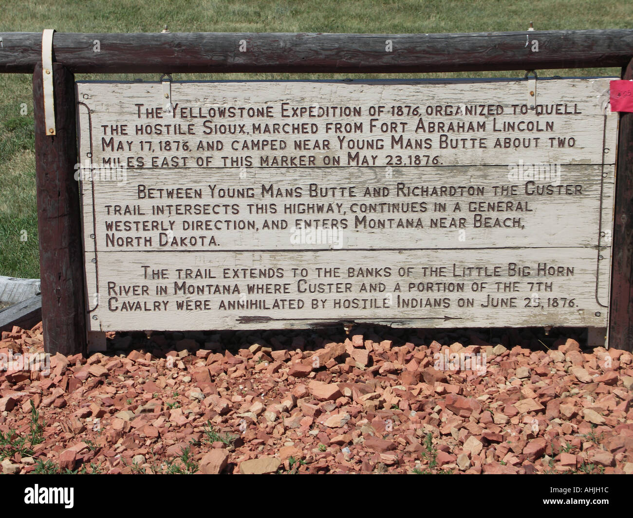 History Marker About the Yellowstone Expedition of 1876 Stock Photo - Alamy