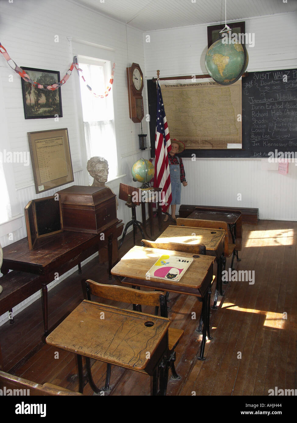 Schoolroom in Old West School House Stock Photo - Alamy