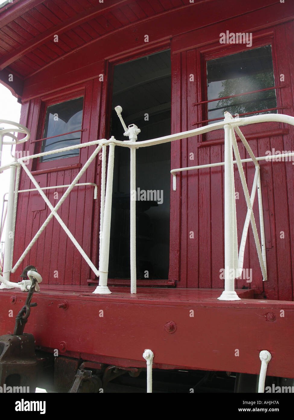 Back of a Red Caboose Stock Photo - Alamy