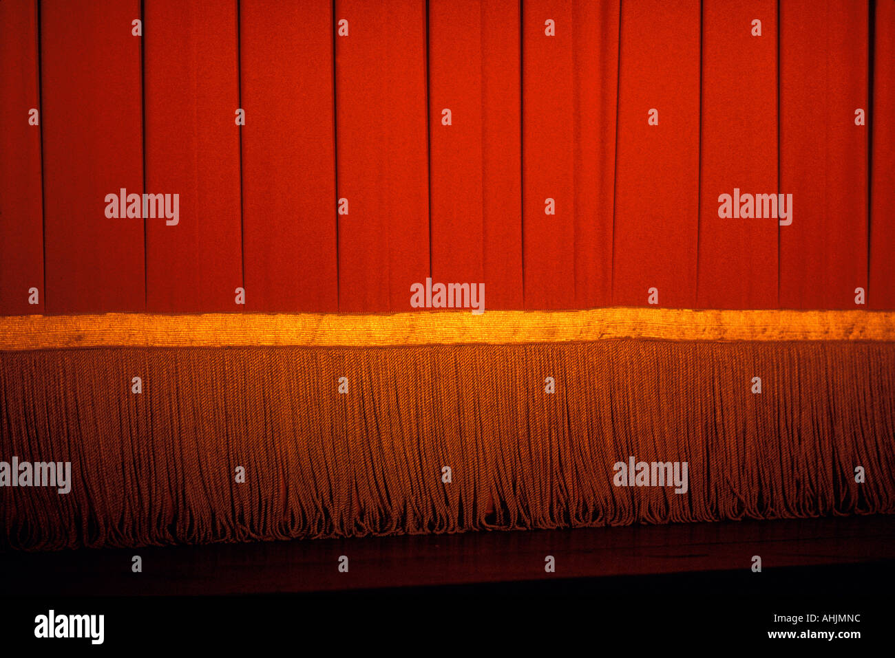 USA Washington Seattle Detail of red stage curtain at Seattle Center ...