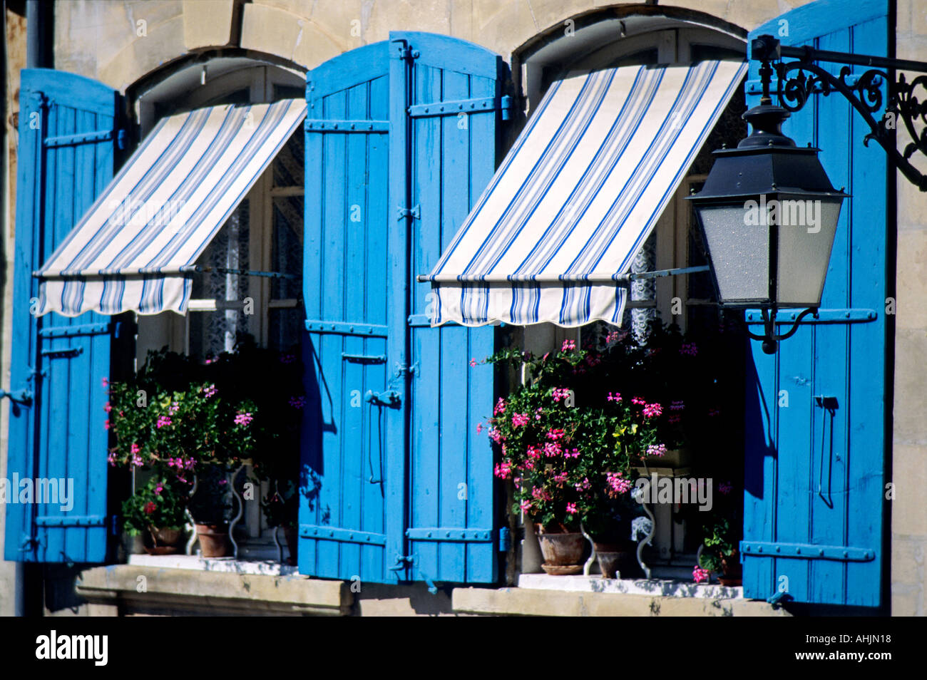 Windows with Wood Shutters in Arles Provence France Europe Stock Photo ...