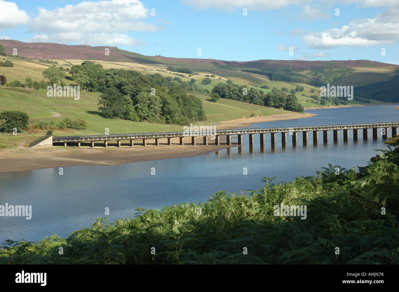 Derwent Aqueduct crossing Derwent reservoir The High Peak Stock Photo ...