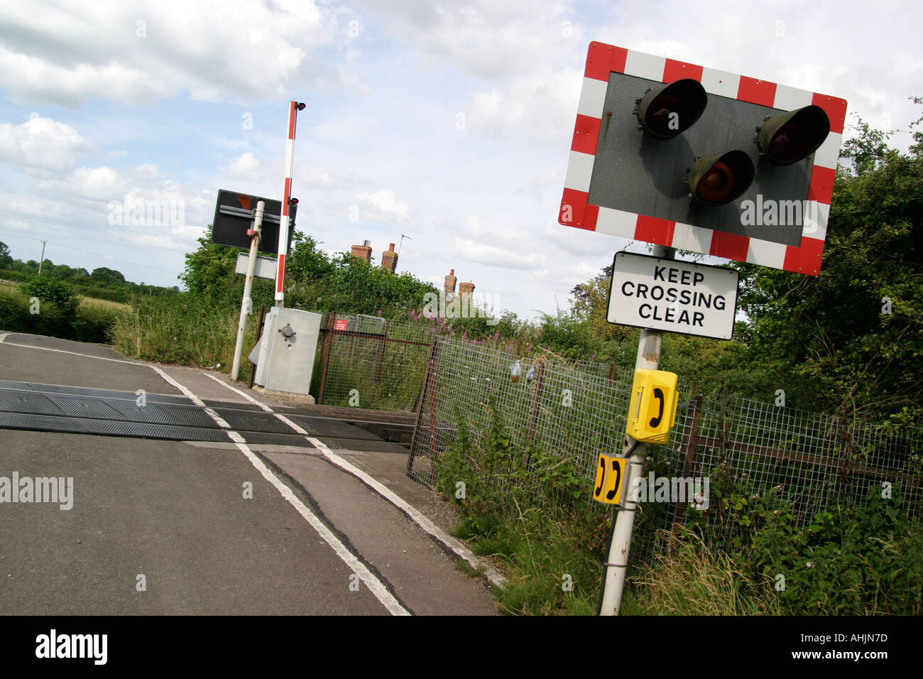 Train Level Crossing Wiltshire England Summer 2005 Stock Photo - Alamy