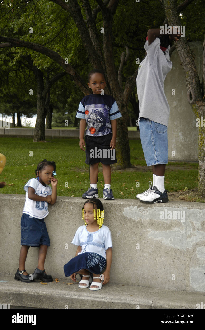 4 Kids play, Afroamerican Music Festival, Detroit Michigan USA Stock ...