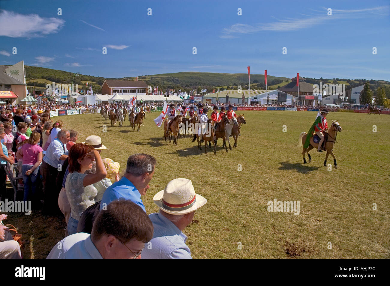 The Pony Club parade in the Main Ring at The Royal Welsh Agricultural ...