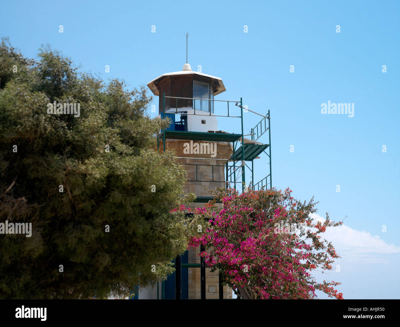 Larnaca Cyprus Pervolia Lighthouse Stock Photo - Alamy