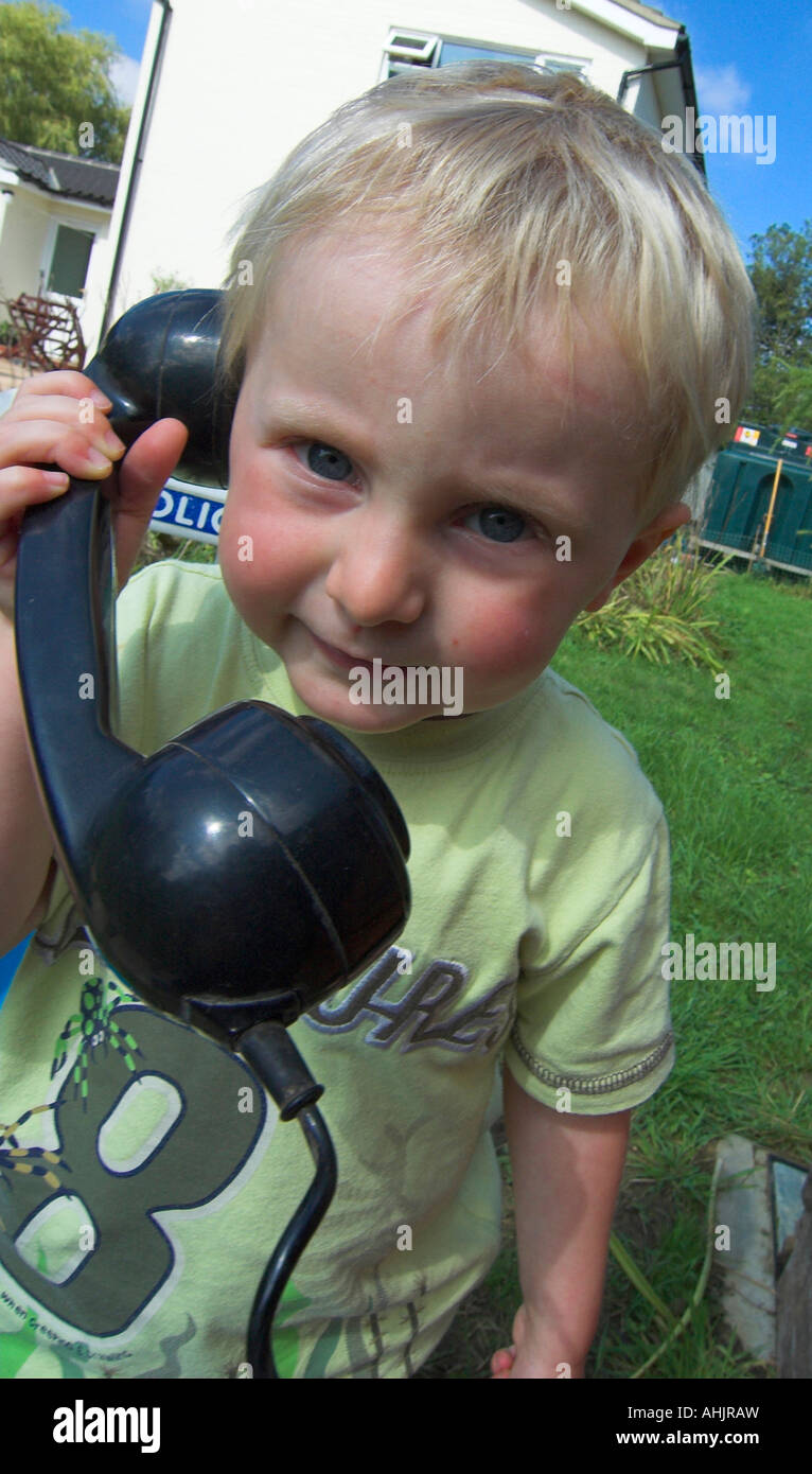 Boy old telephone fashioned hi-res stock photography and images - Alamy