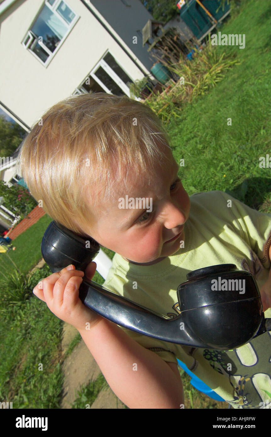 Boy old telephone fashioned hi-res stock photography and images - Alamy