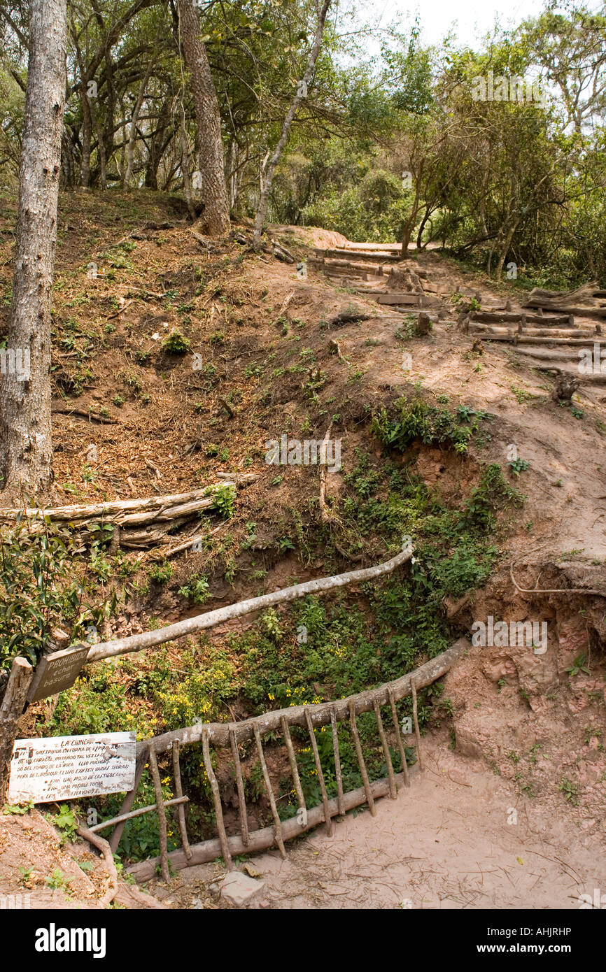 La Chinkana, a deep well at the archaeological ruins of El Fuerte of ...