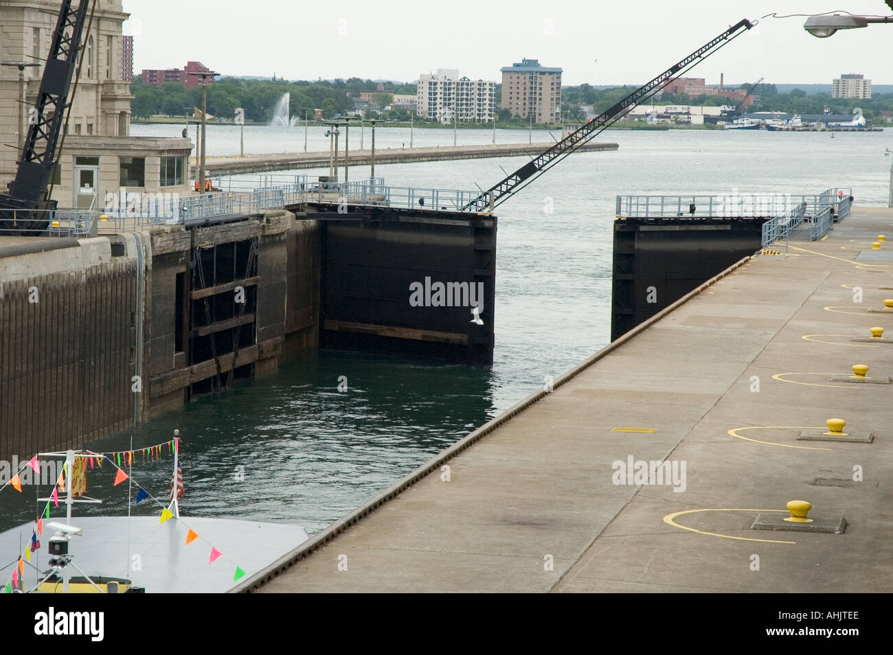8 OF 10 PHOTOS. East Side gate opening soo locks to the Lake Huron side ...