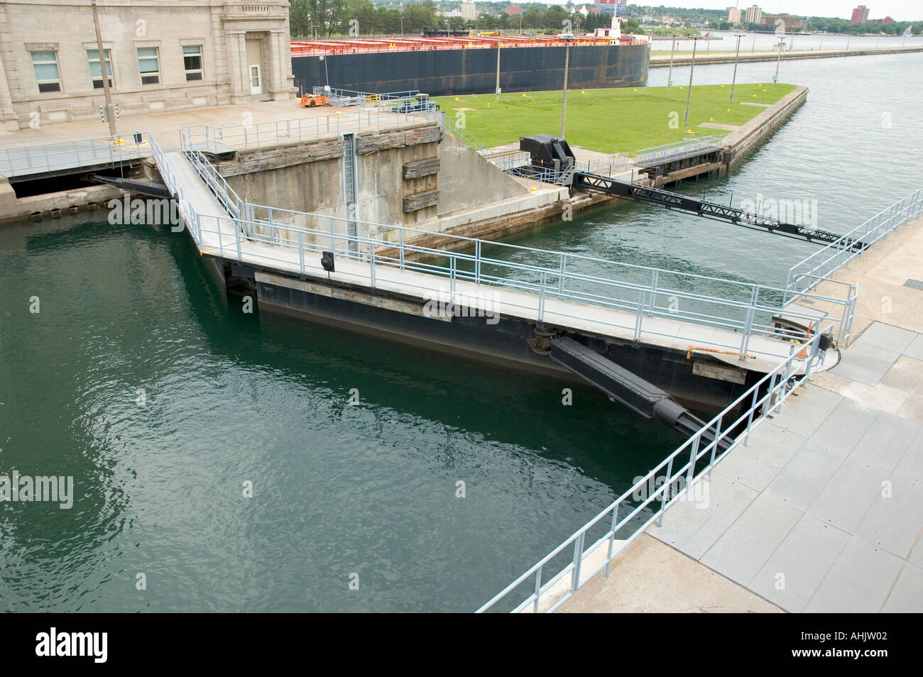 2 IN A SERIES OF 10 PHOTOS. Closed gate with full water level at the ...
