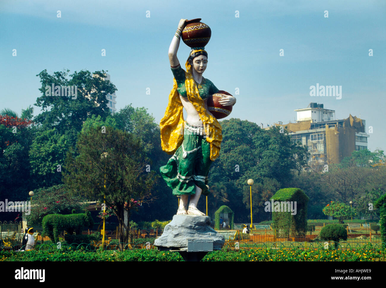 Malabar Hill Mumbai India Fountain in Hanging Gardens Stock Photo - Alamy