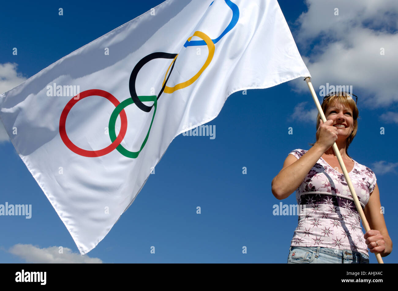 Female olympic games spectator hi-res stock photography and images - Alamy