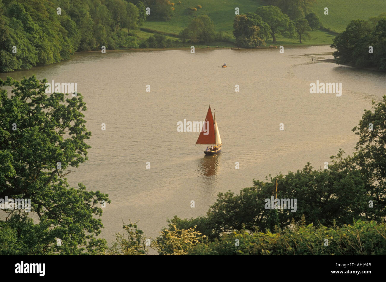 Sailing in Bow Creek towards Tuckenhay on The River Dart Devon England ...