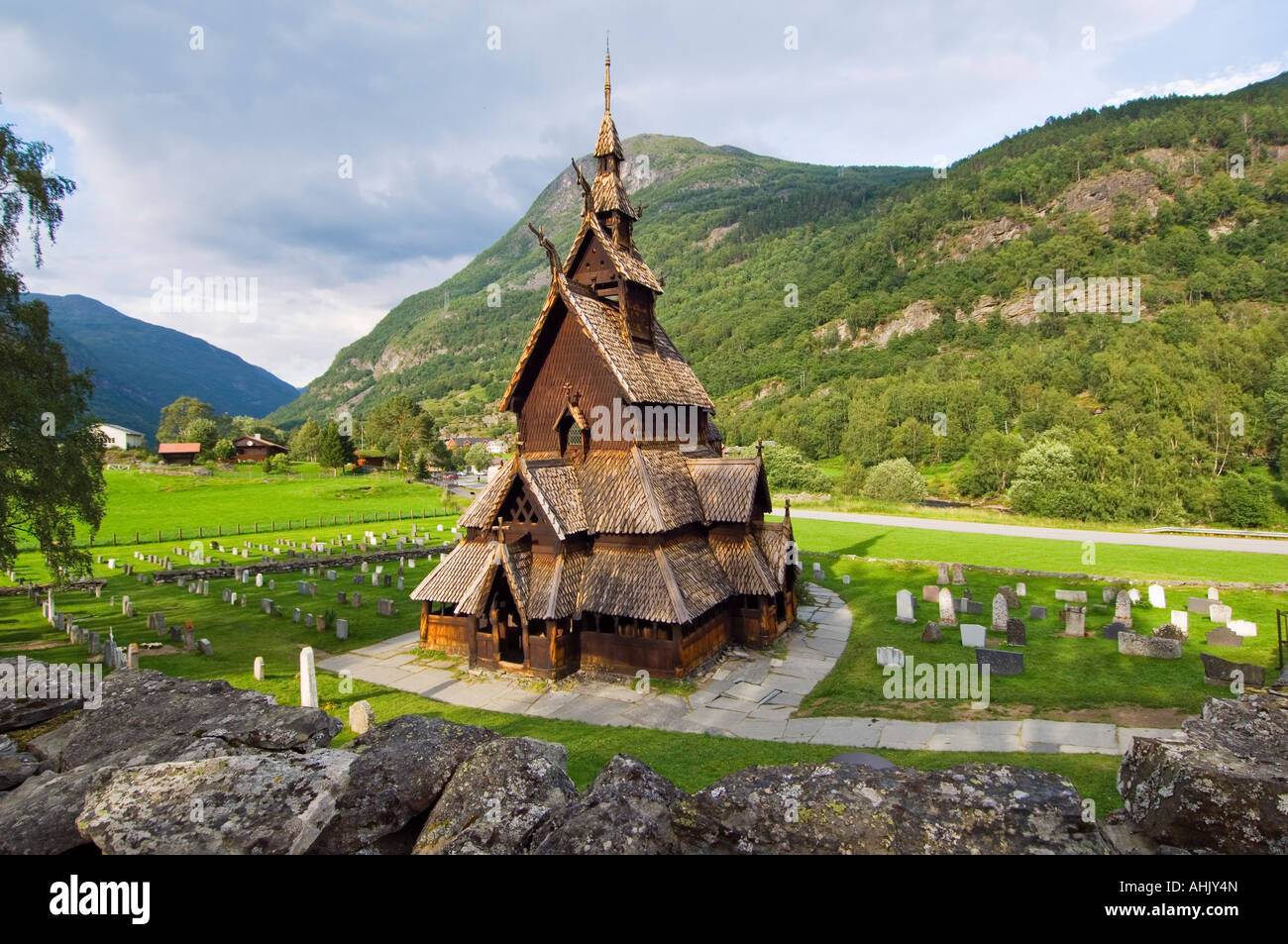 Borgund Stave Church best preserved in Norway built c 1180 Laerdale ...