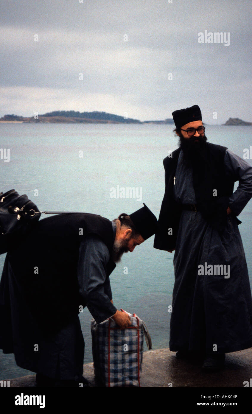 Halkidiki greece monks boat hi-res stock photography and images - Alamy