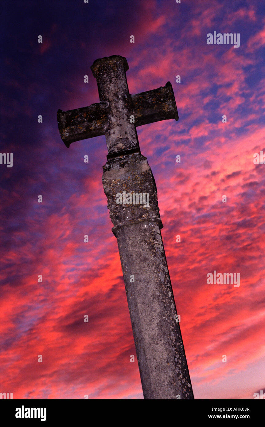 A cross in Vezelay France Stock Photo - Alamy