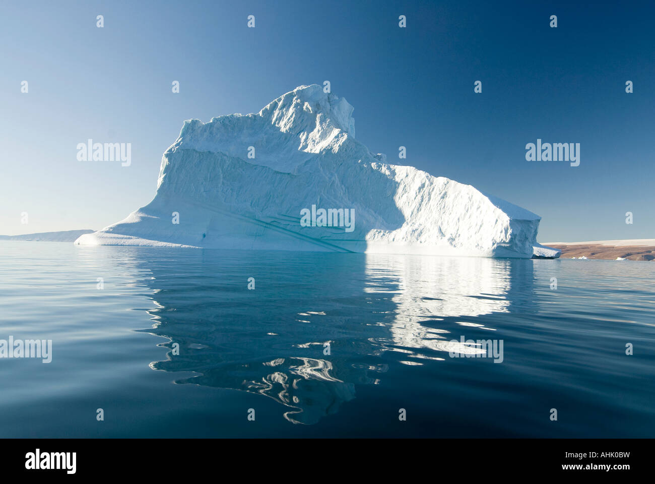 Huge icebergs are calved from the multiple glaciers in the fjord ...
