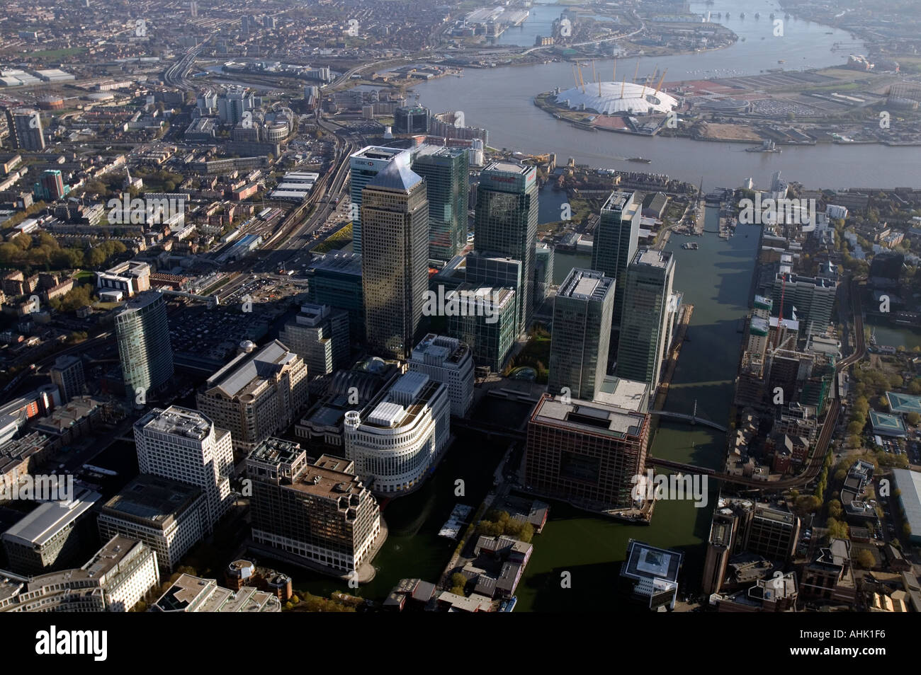 Canary Wharf London Docklands Canary Wharf London England Aerial View ...