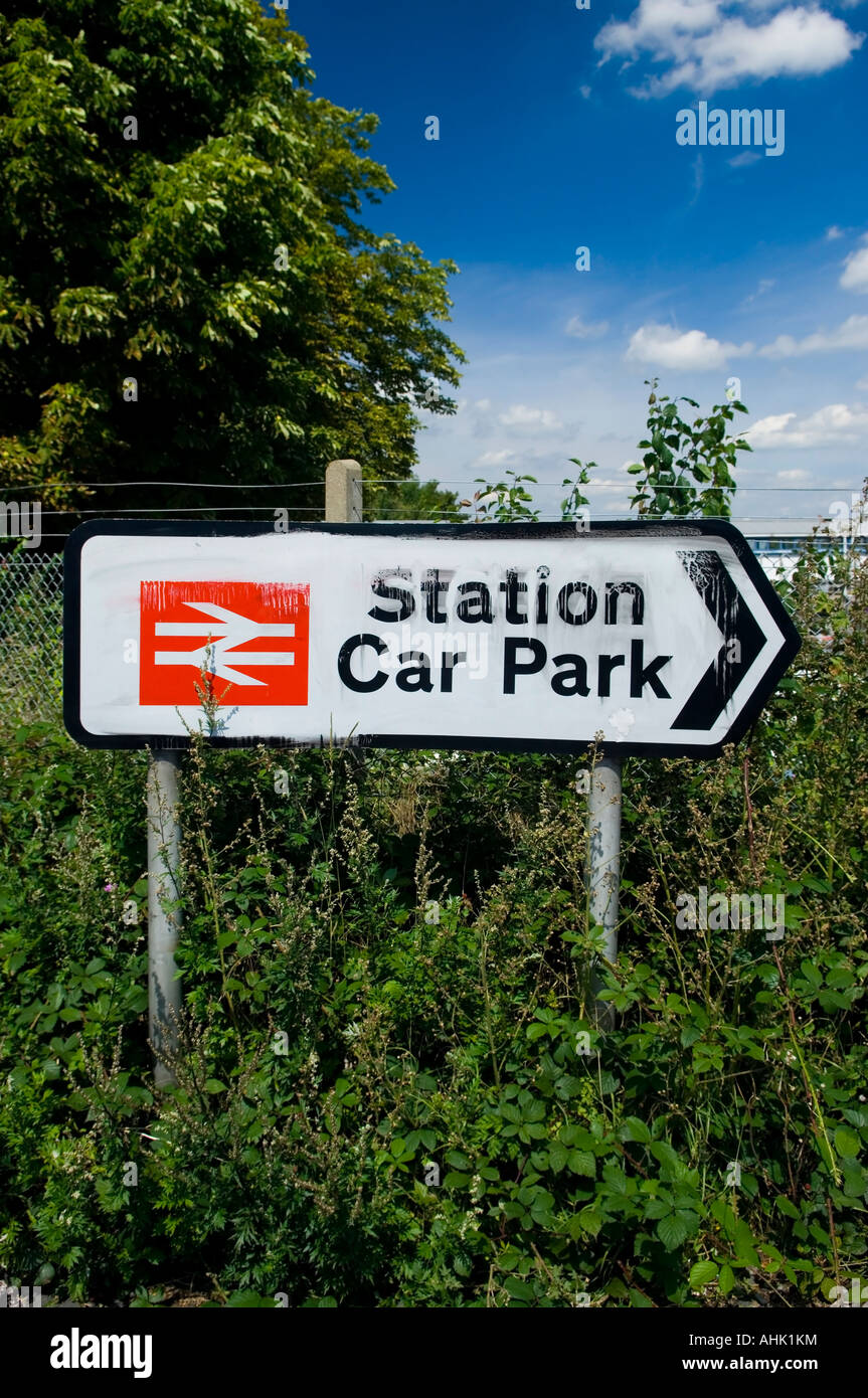 Station Car Park road sign in Guildford Surrey England UK Stock Photo ...