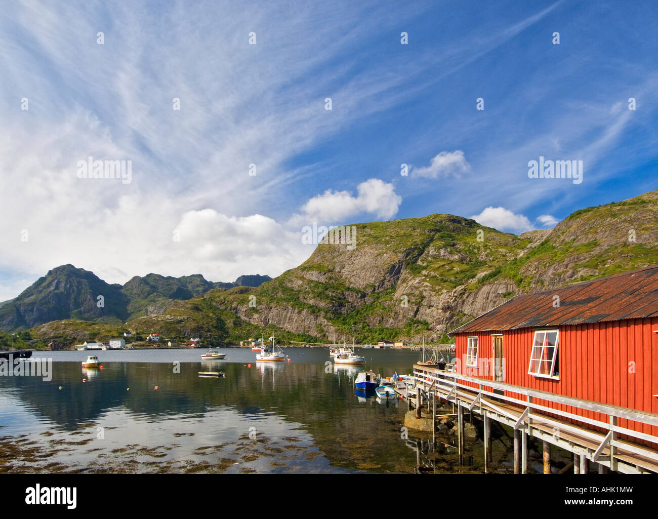 Town of Moskenes Lofoten Islands Norway Stock Photo - Alamy