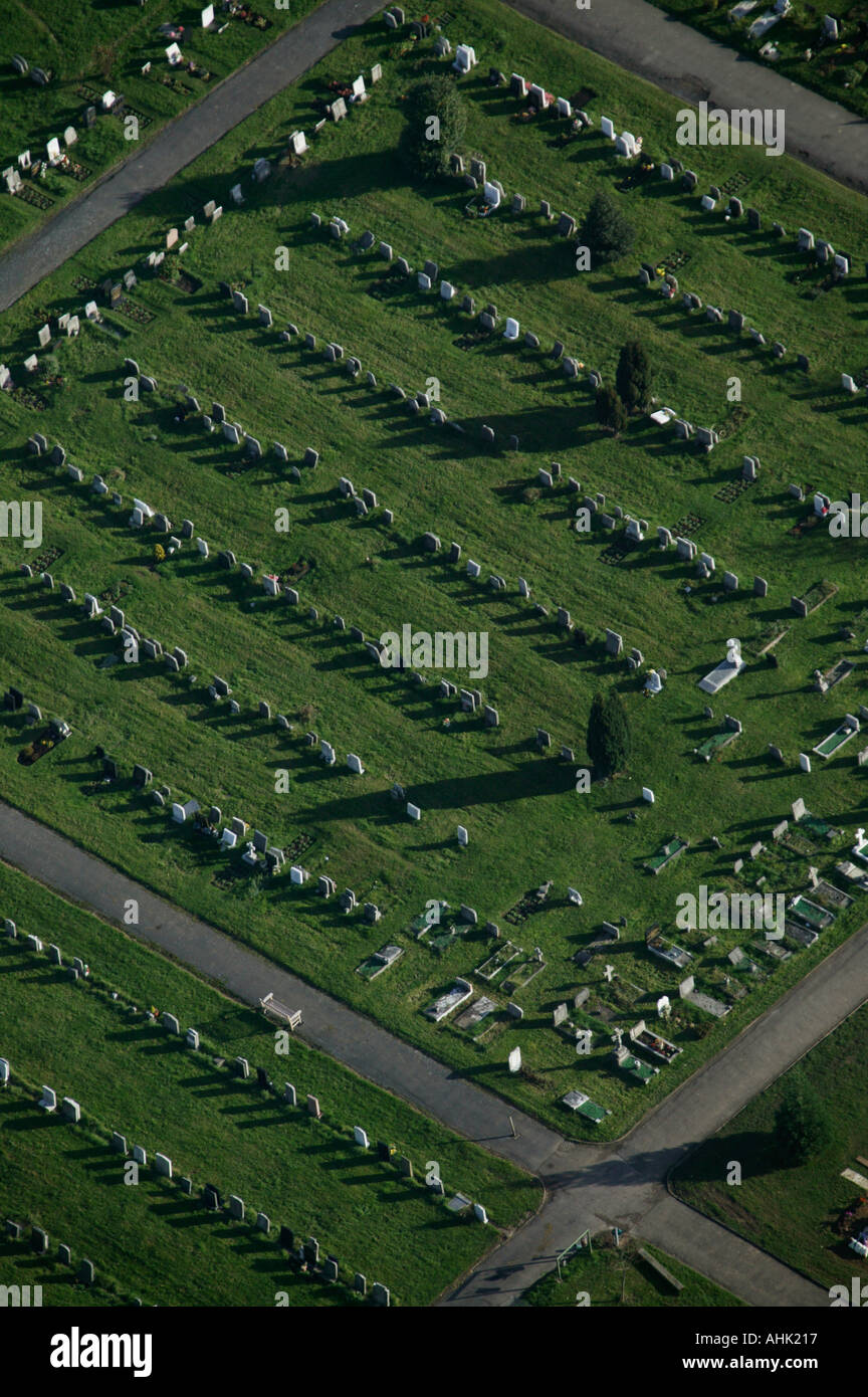 aerial view of graveyard UK london Stock Photo - Alamy