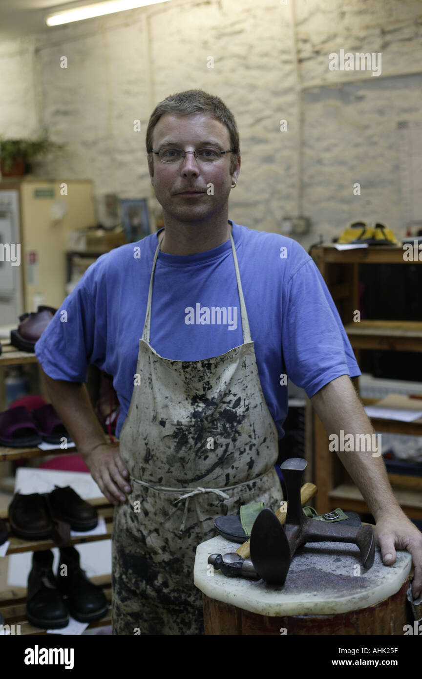 Leather worker making shoes working vocation profession skill skilled ...