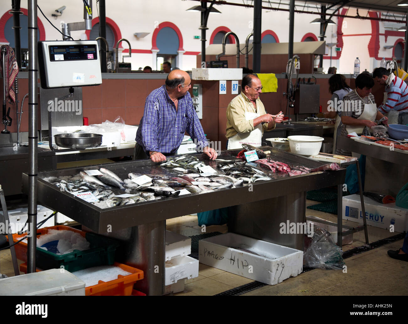 The indoor fish market at Loule, Portugal Stock Photo - Alamy