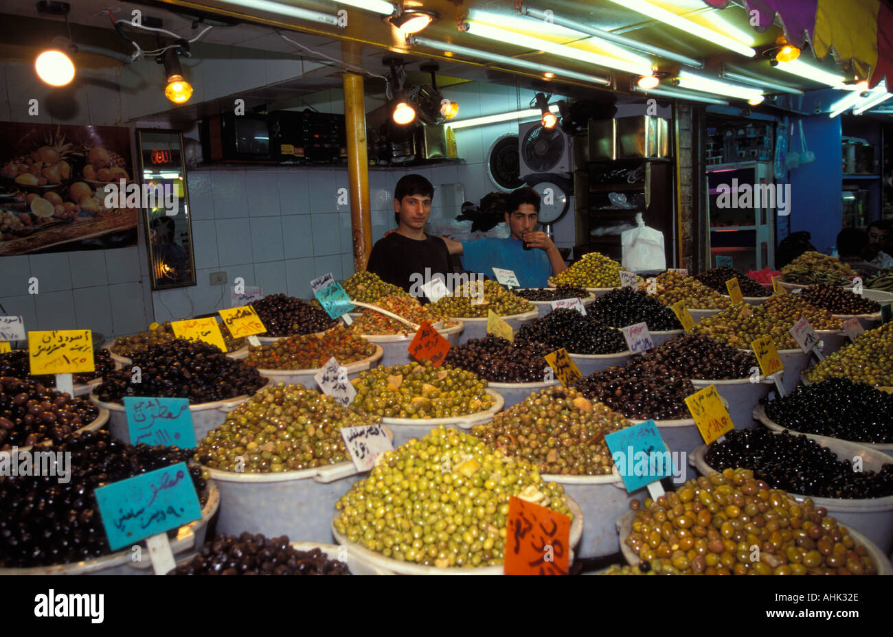 Olive stall, Damascus, Syria Stock Photo - Alamy