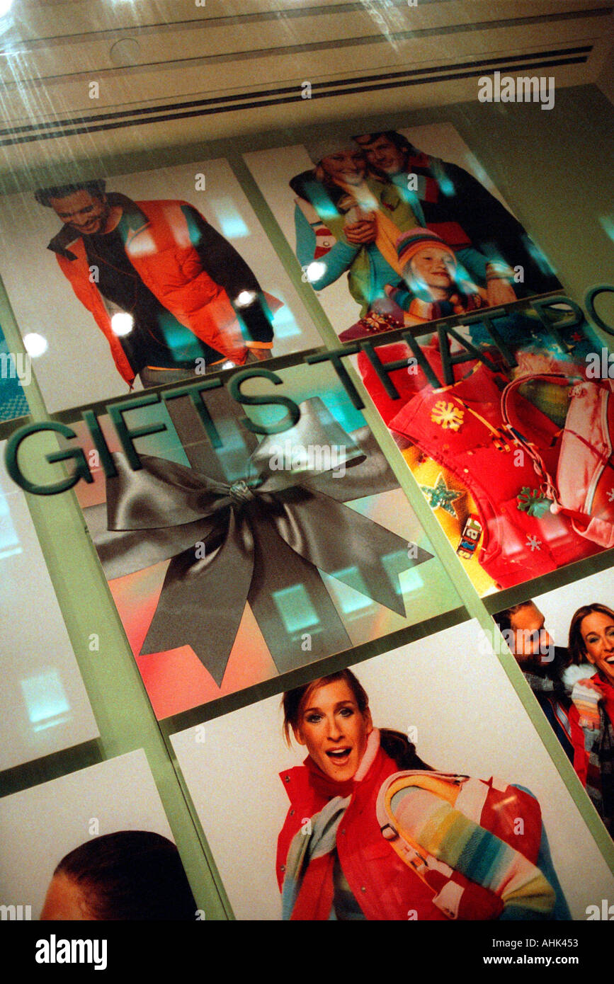 A window display in a Gap Store featuring their most recent model Sarah ...
