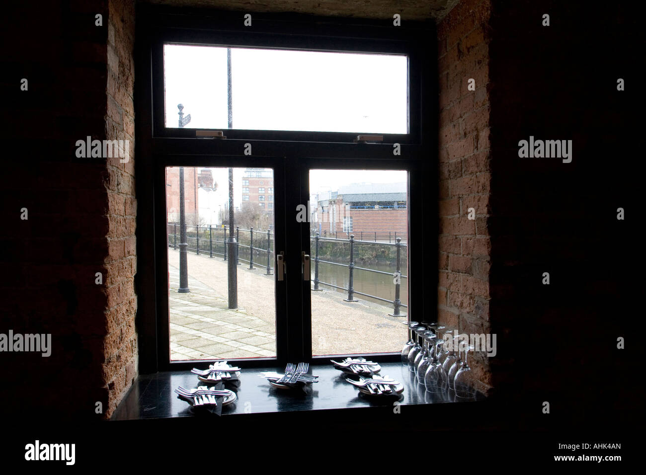 Looking out through the window of a restaurant Stock Photo - Alamy