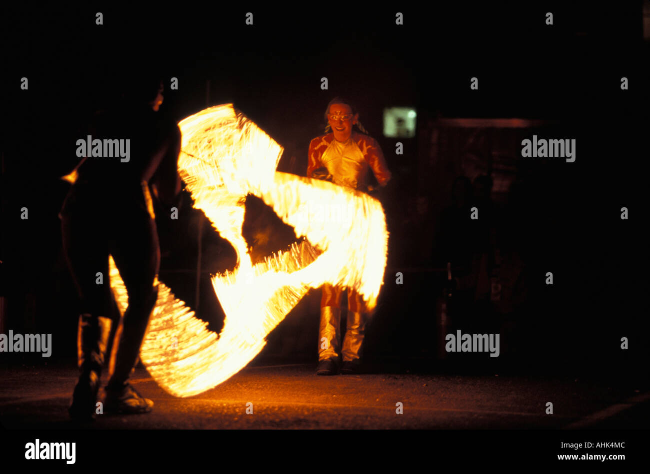 USA Washington Seattle Pyrotechnic circus performance of the Cirque de ...