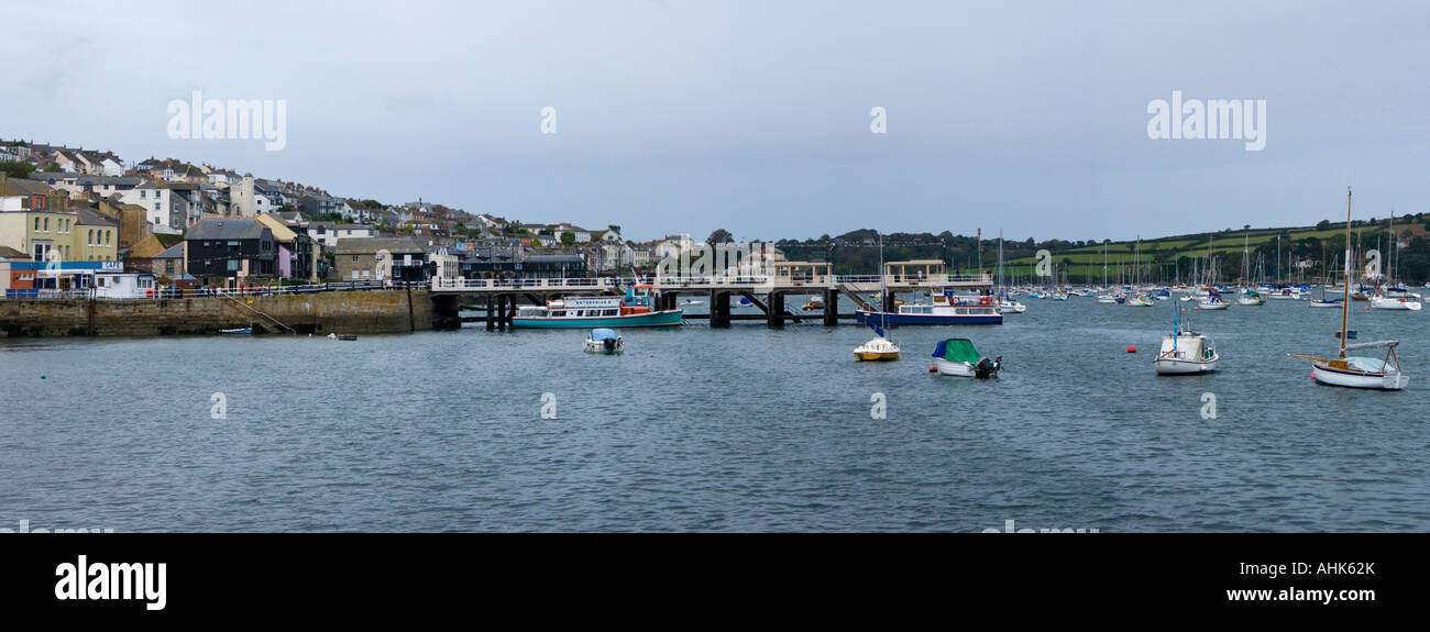 Panoramic view of Falmouth harbour and the Prince of Wales Pier Stock ...