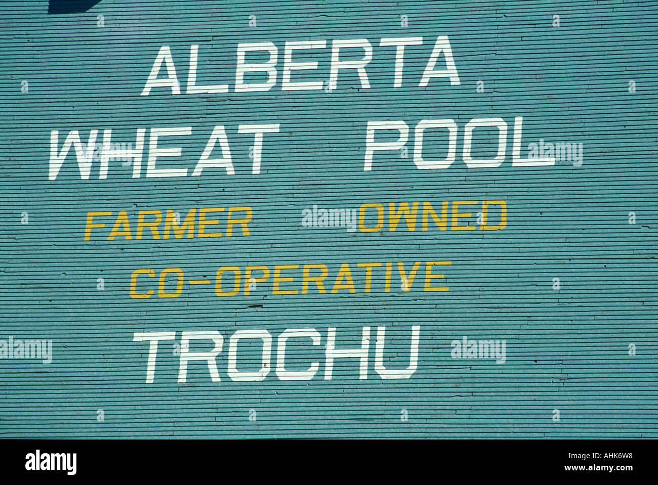 Canada Alberta Alberta Wheat Pool grain elevator in town of Trochu in ...