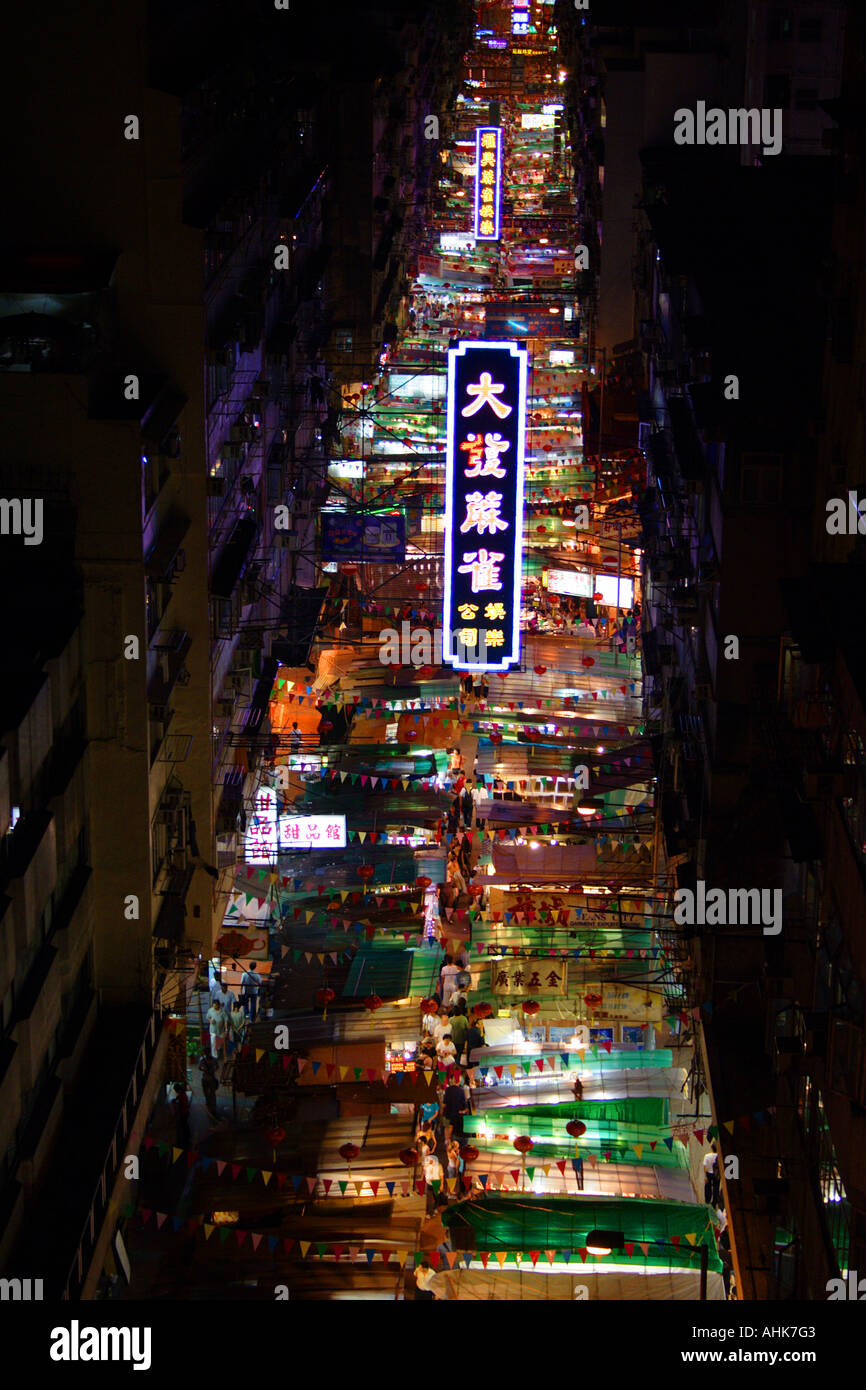 Aerial Sky View of Temple Street Night Market Stalls, Mong Kok, Kowloon ... Aerial Sky View of Temple Street Night Market Stalls, Mong Kok, Kowloon ...