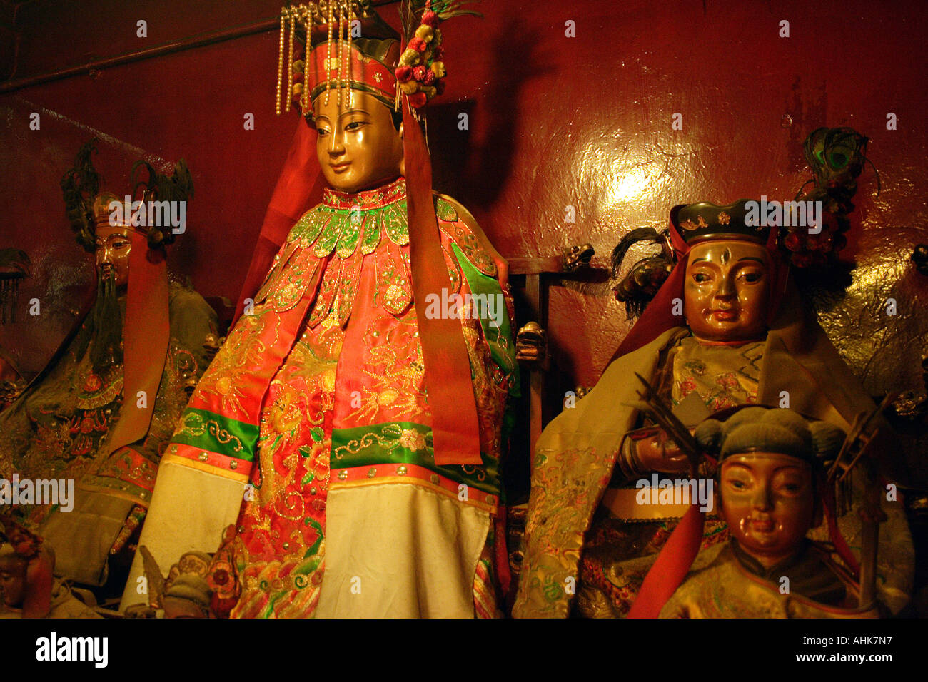 Idol of a Buddhist Goddess Inside Man Mo Temple, Hong Kong, China Stock ...
