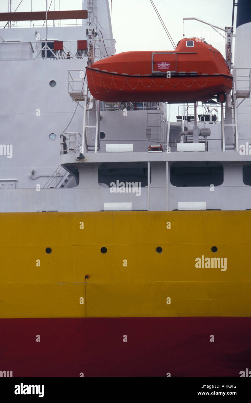 Life Boat on Container Ship Stock Photo - Alamy
