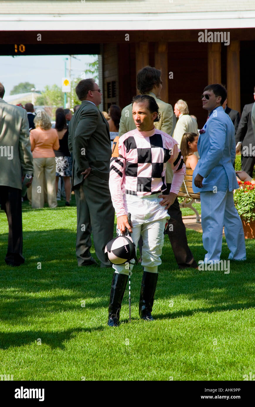 Jockey Rene Douglas prior to mounting Royal Highness & winning Beverly ...