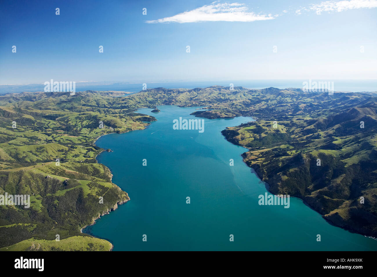 Akaroa Harbour Banks Peninsula Canterbury South Island New Zealand ...