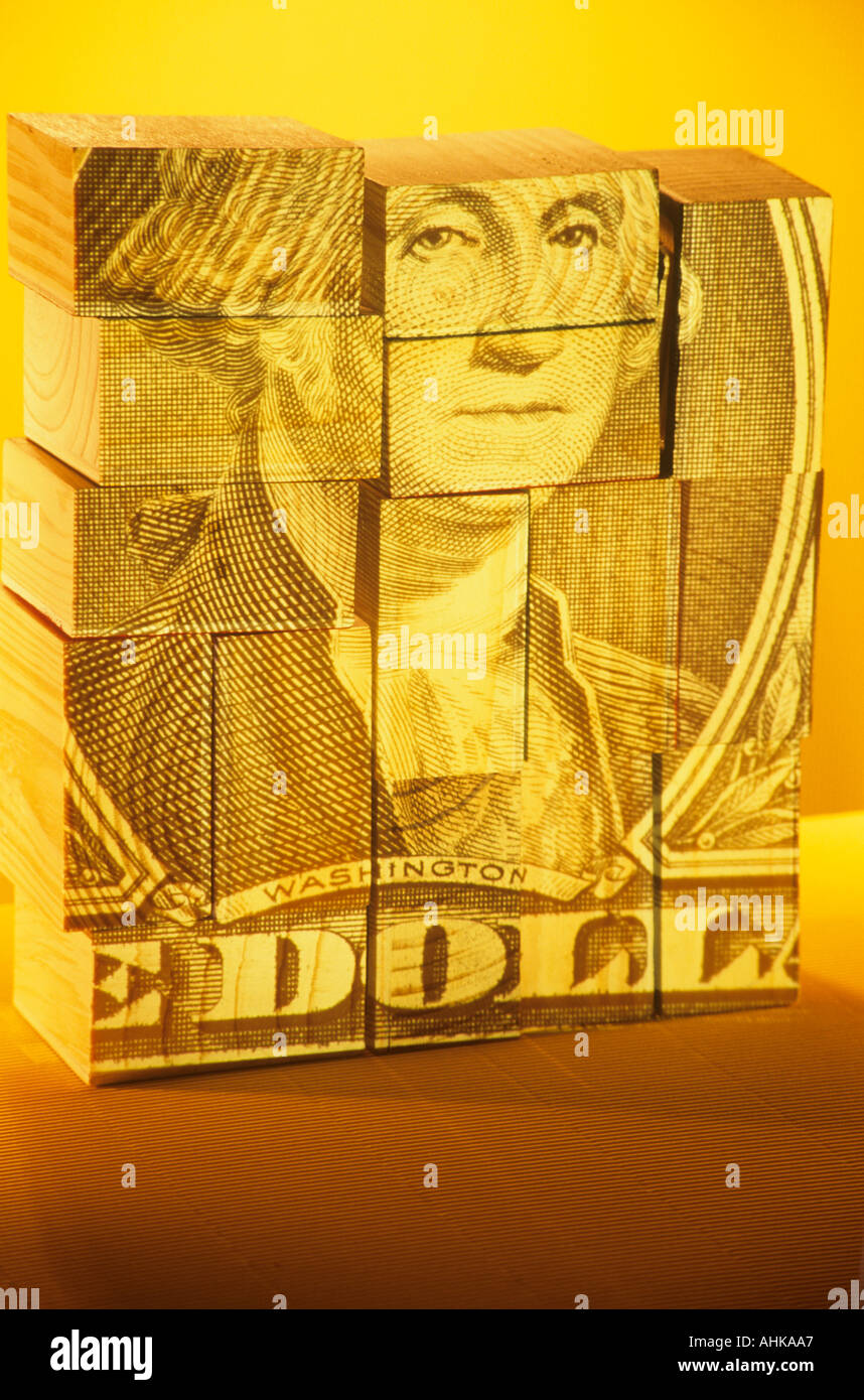 Financial building blocks Stock Photo - Alamy