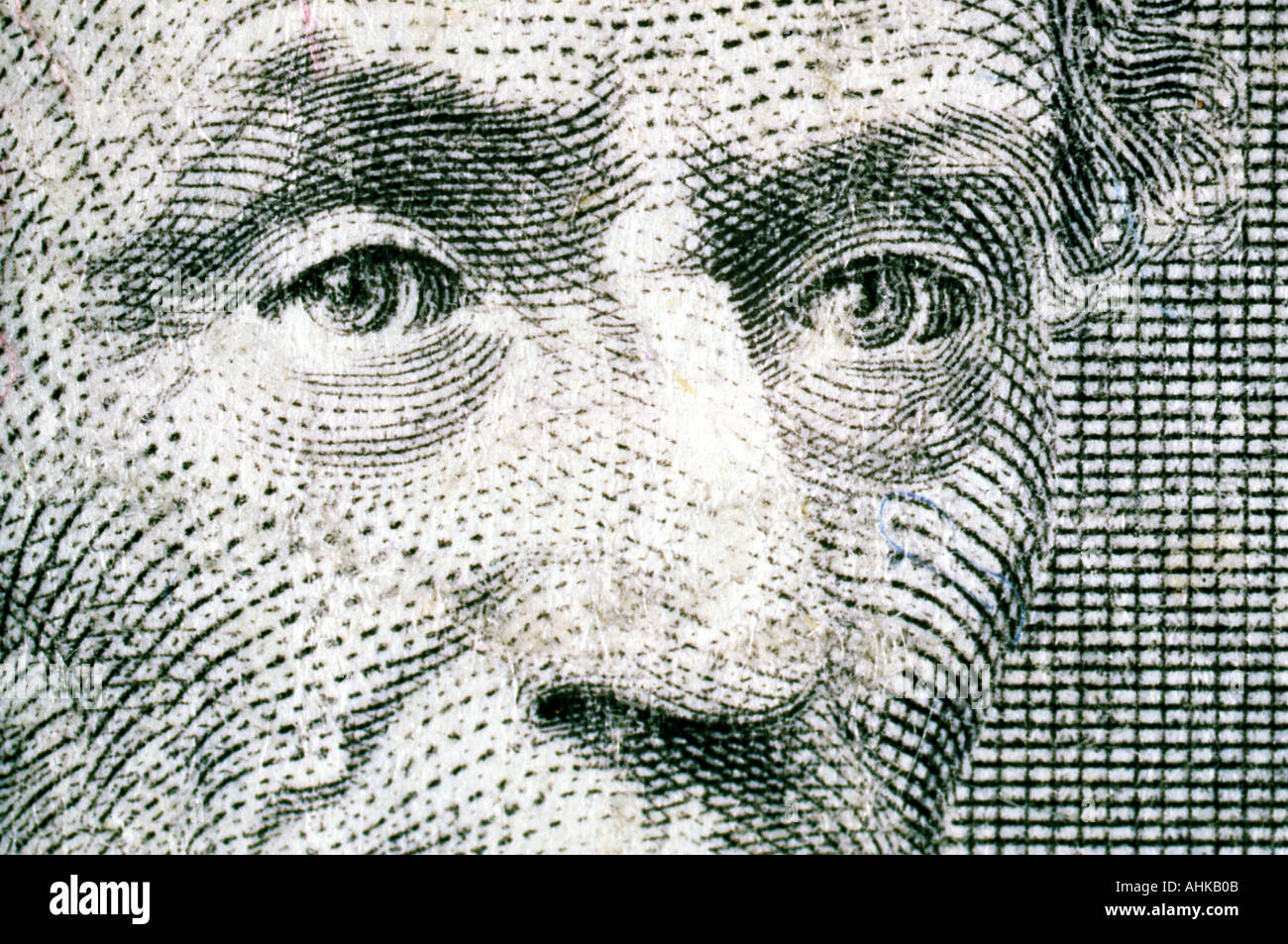 Abraham Lincoln close up on United States five dollar bill Stock Photo ...