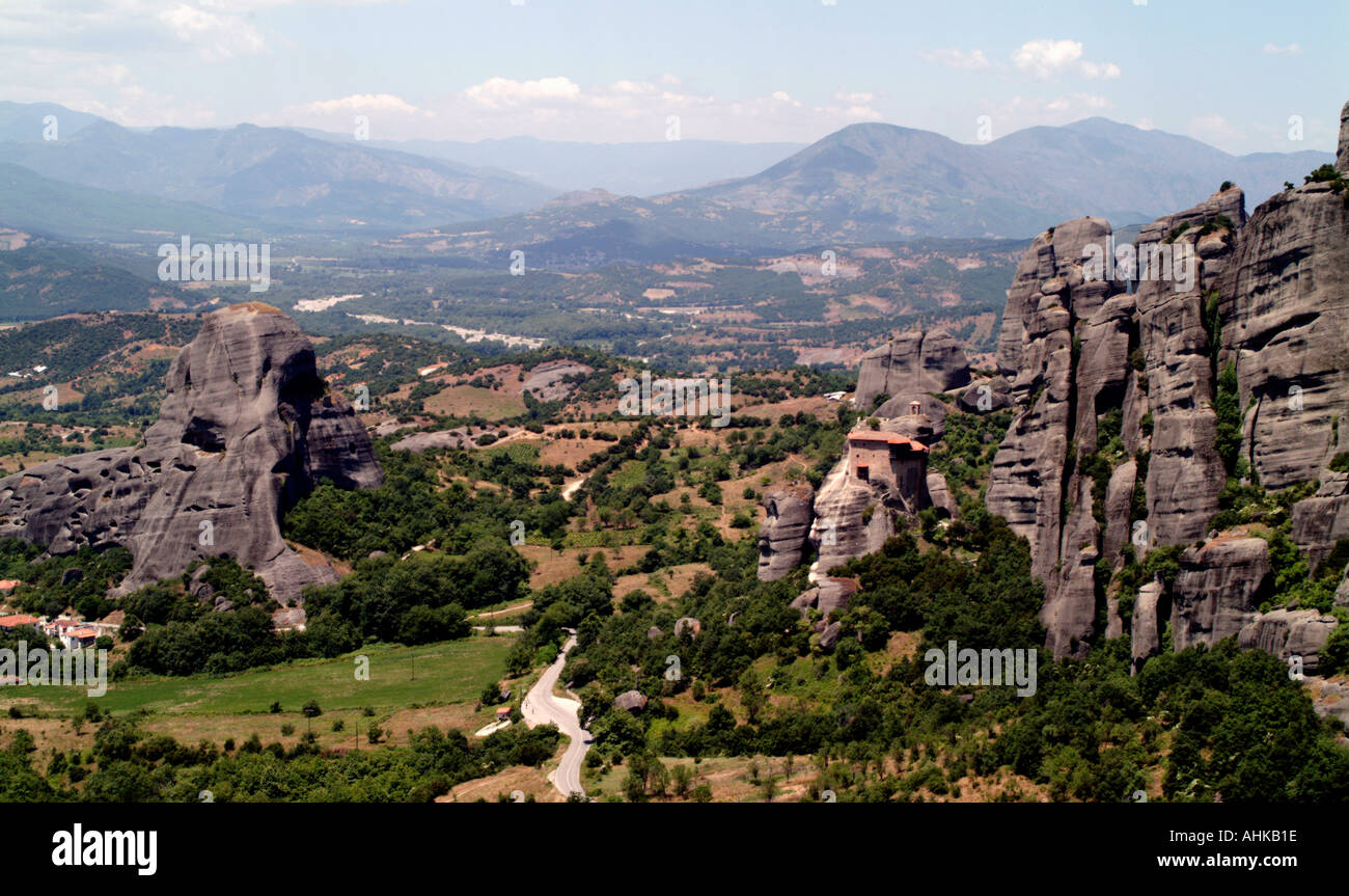 Road past St Nikolaos Meteora Greece Stock Photo - Alamy
