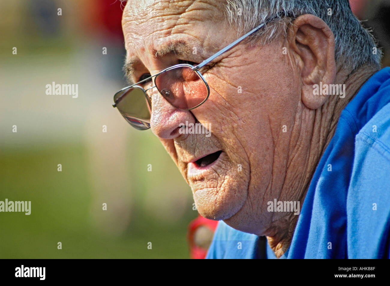 Old Man with Glasses Stock Photo - Alamy